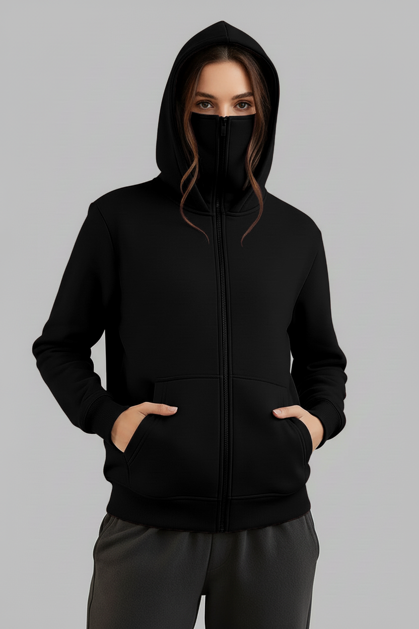 Balaclava Ninja Zipper Hoodie Jacket For Women – Snooze.pk